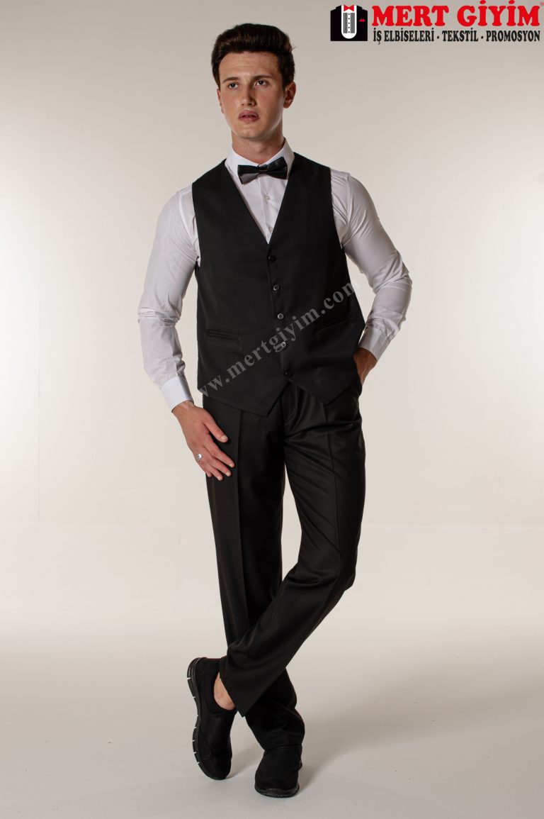 Siyah Sade Garson Yelek – Mert Giyim Koleksiyon